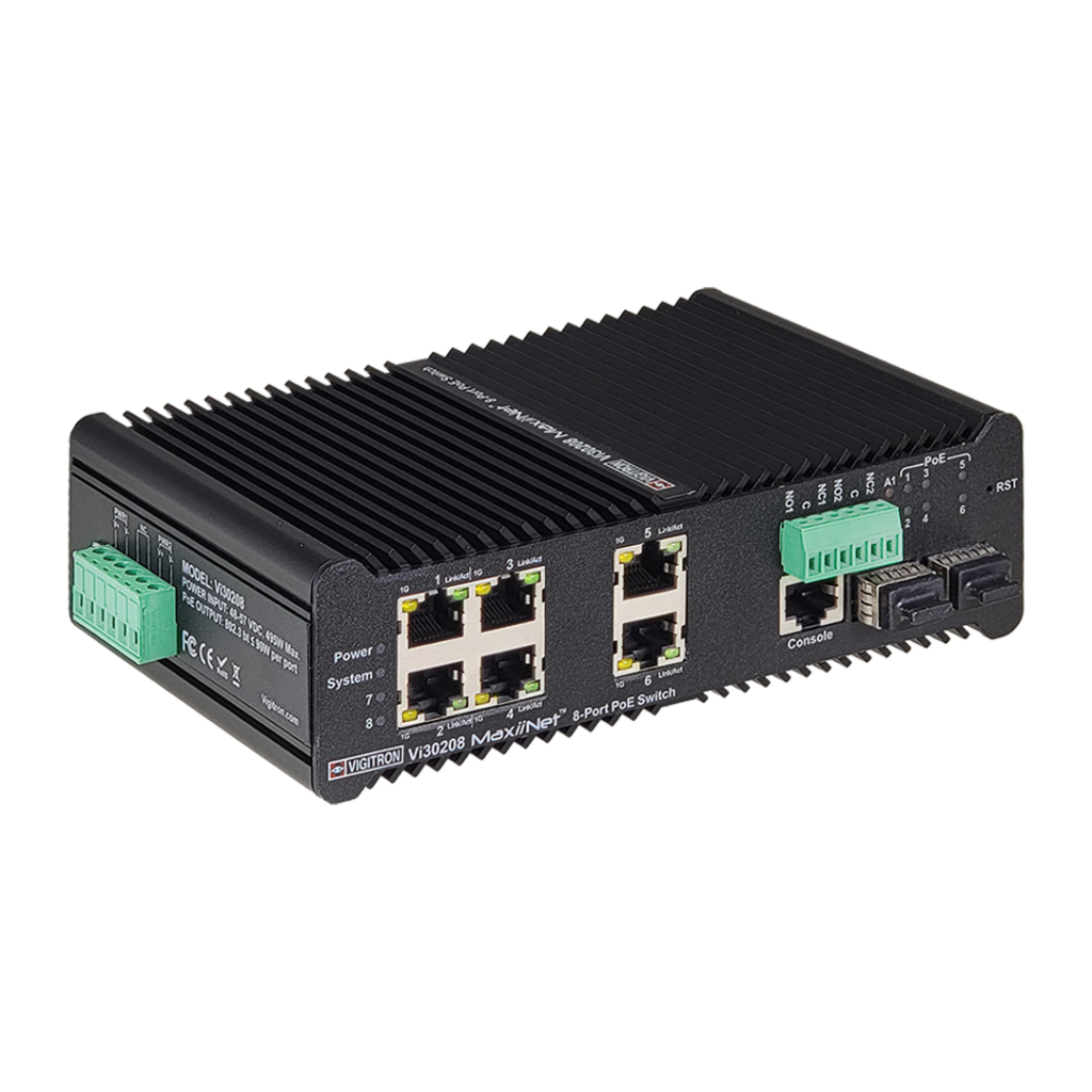 Vigitron Vi30208 | Industrial PoE Switch | Managed Hardened 4+2+2-Port